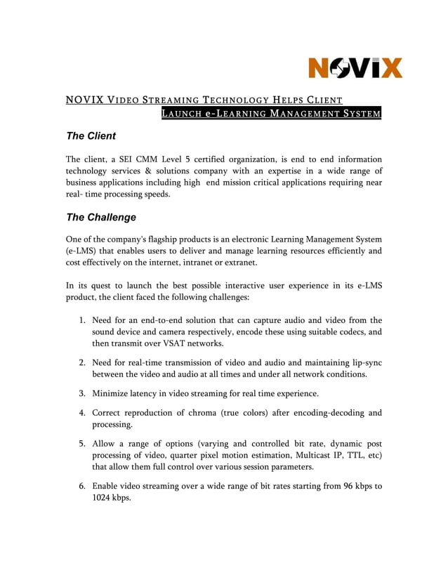 Video E-learning Case Study | PDF | Technology & Computing