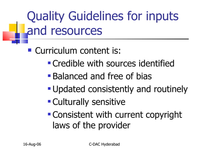 eLearning quality guidelines | PPT
