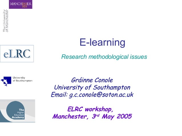 E-learning research methodological issues | PPT