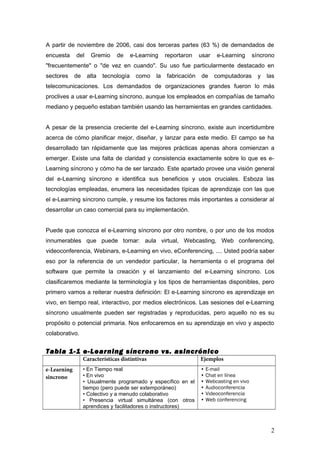 Traduccion de Synchronous e-Learning, The elearning GUILD | PDF