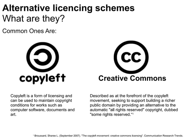 Copyright, Content Creation and Creative Commons