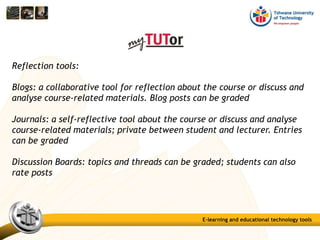 E-learning and educational technology tools | PPTX