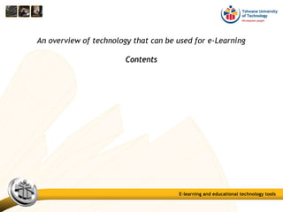 E-learning and educational technology tools | PPT