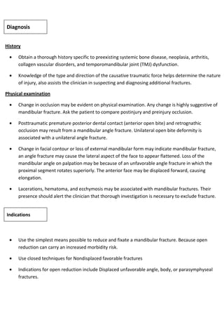 Symphysis & Angle MANDIBULAR FRACTURES | PDF