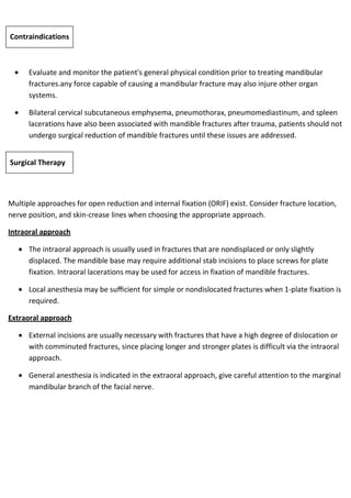 Symphysis & Angle MANDIBULAR FRACTURES | PDF