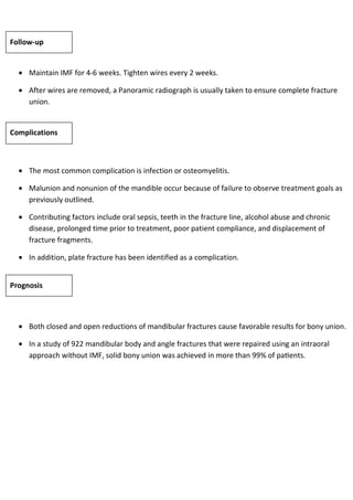 Symphysis & Angle MANDIBULAR FRACTURES | PDF