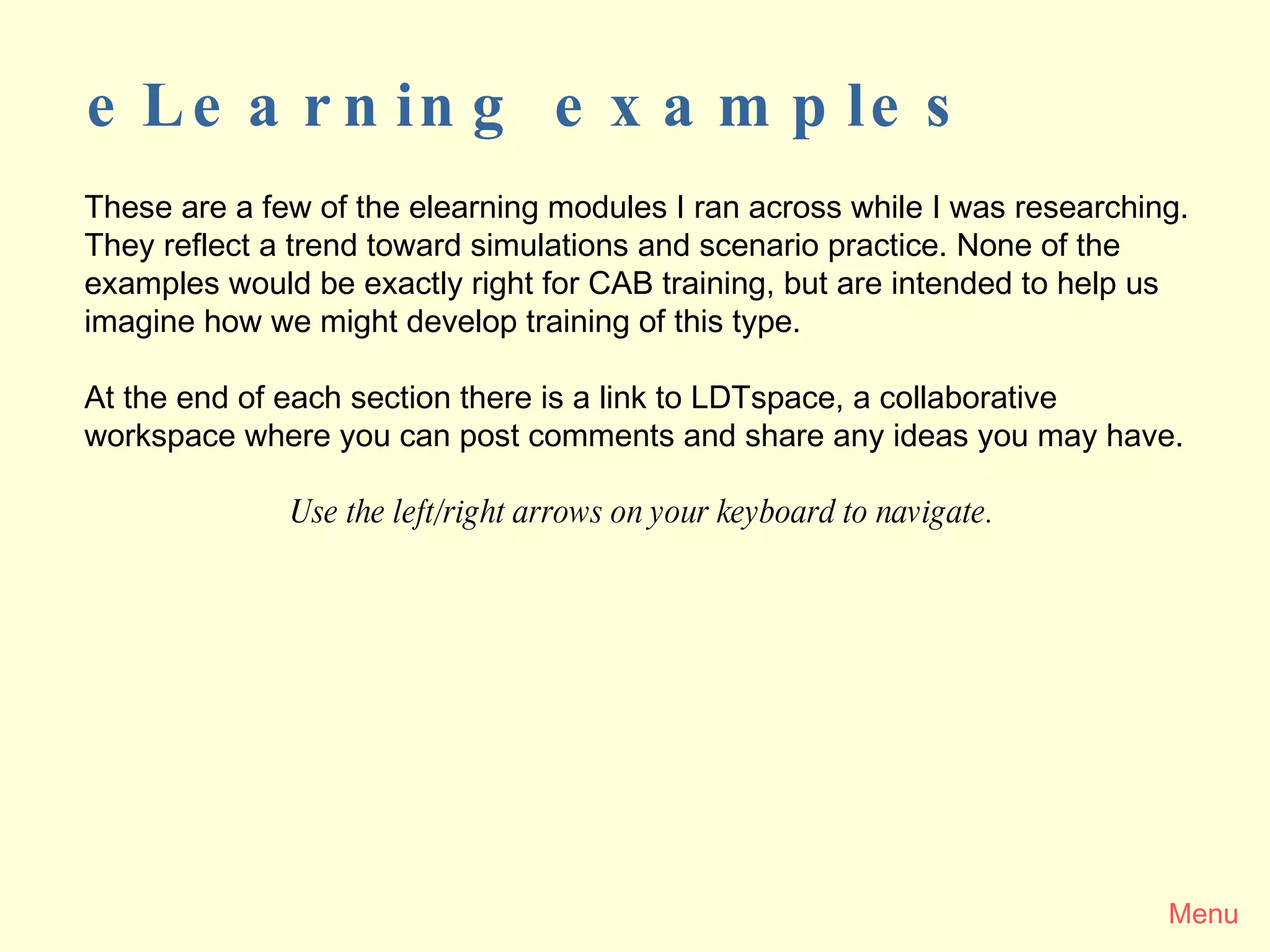 Elearning Examples | PPT