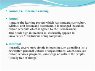 E learning for presentation ict class | PPT