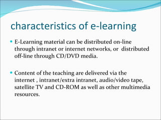 E learning for presentation ict class | PPT