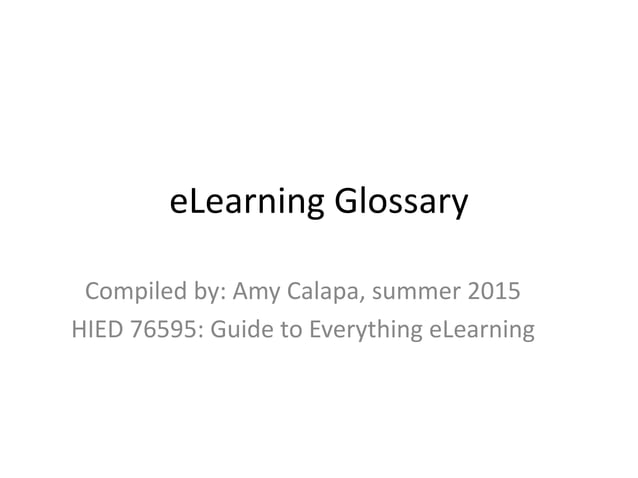 eLearning Glossary | PPT