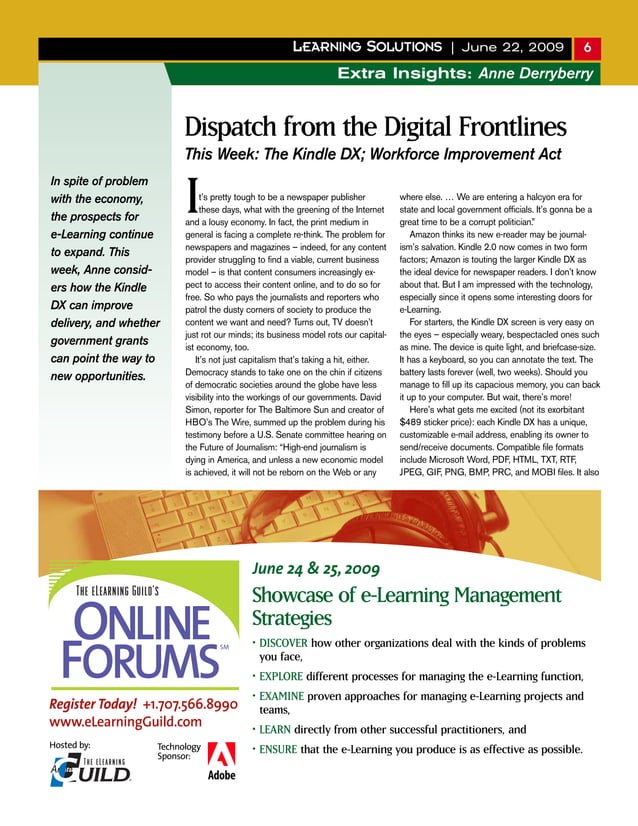 E Learning Guild E Magazine Article | PDF