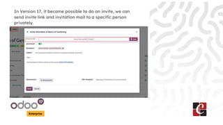 E-learning Odoo 17 New features - Odoo 17 Slides | PPTX