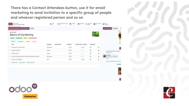 E-learning Odoo 17 New features - Odoo 17 Slides | PPTX | Email | Internet
