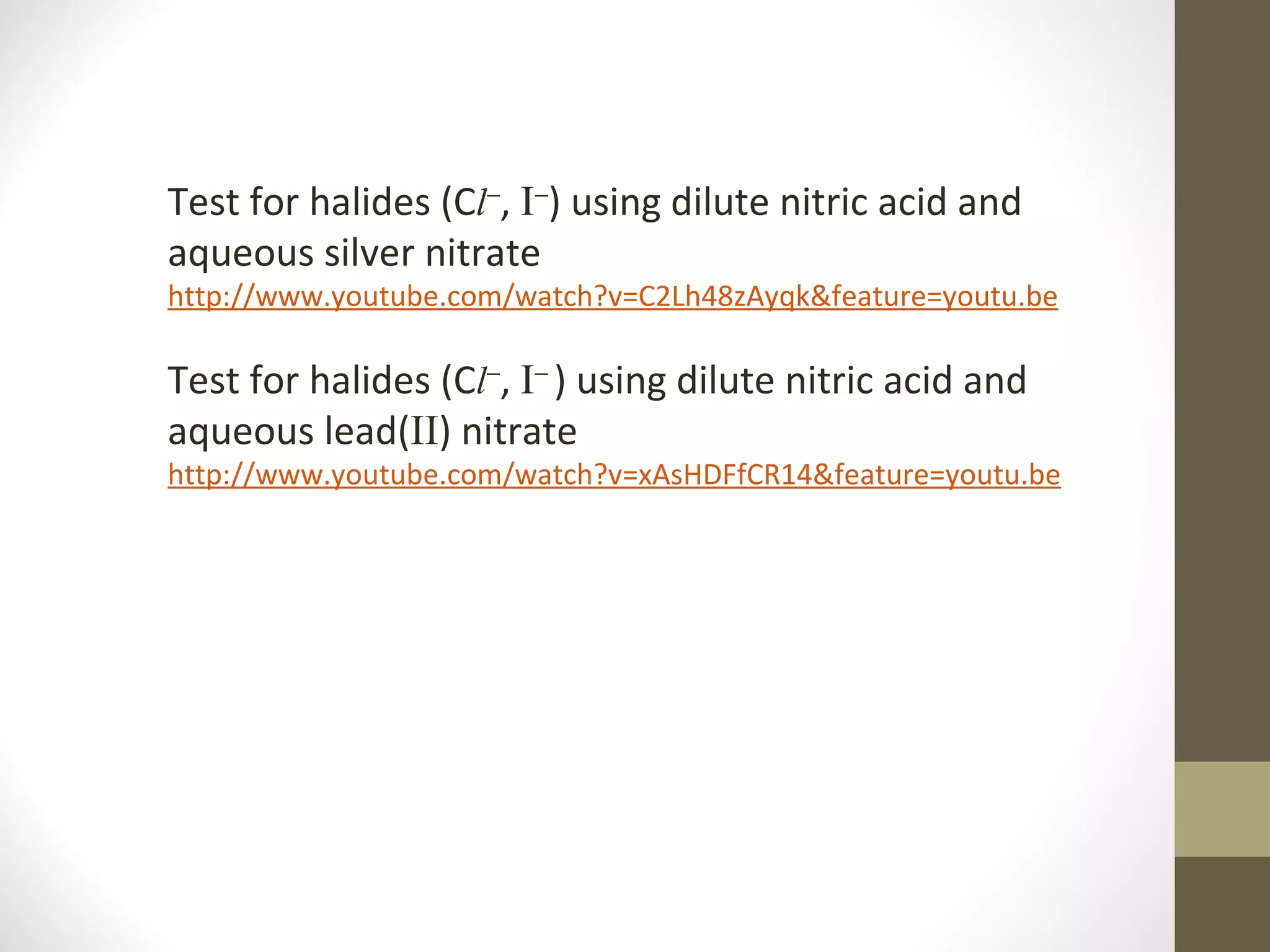 E-learning Identification of ions and gases | PPT
