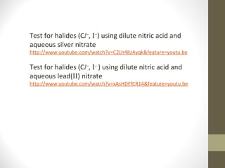 E-learning Identification of ions and gases | PPT