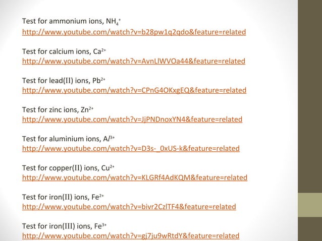 E-learning Identification of ions and gases | PPT | Chemistry | Science