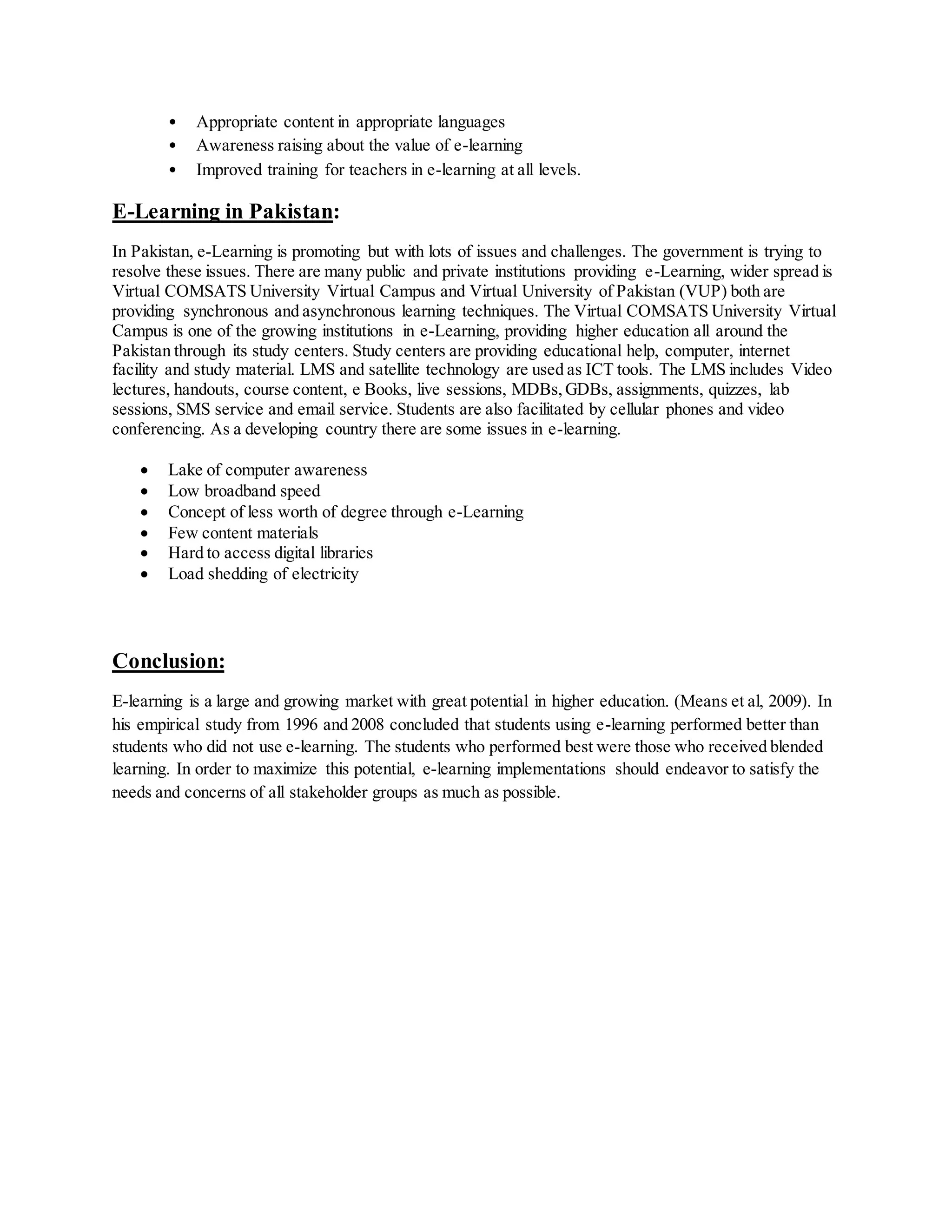 E-learning presentation | PDF