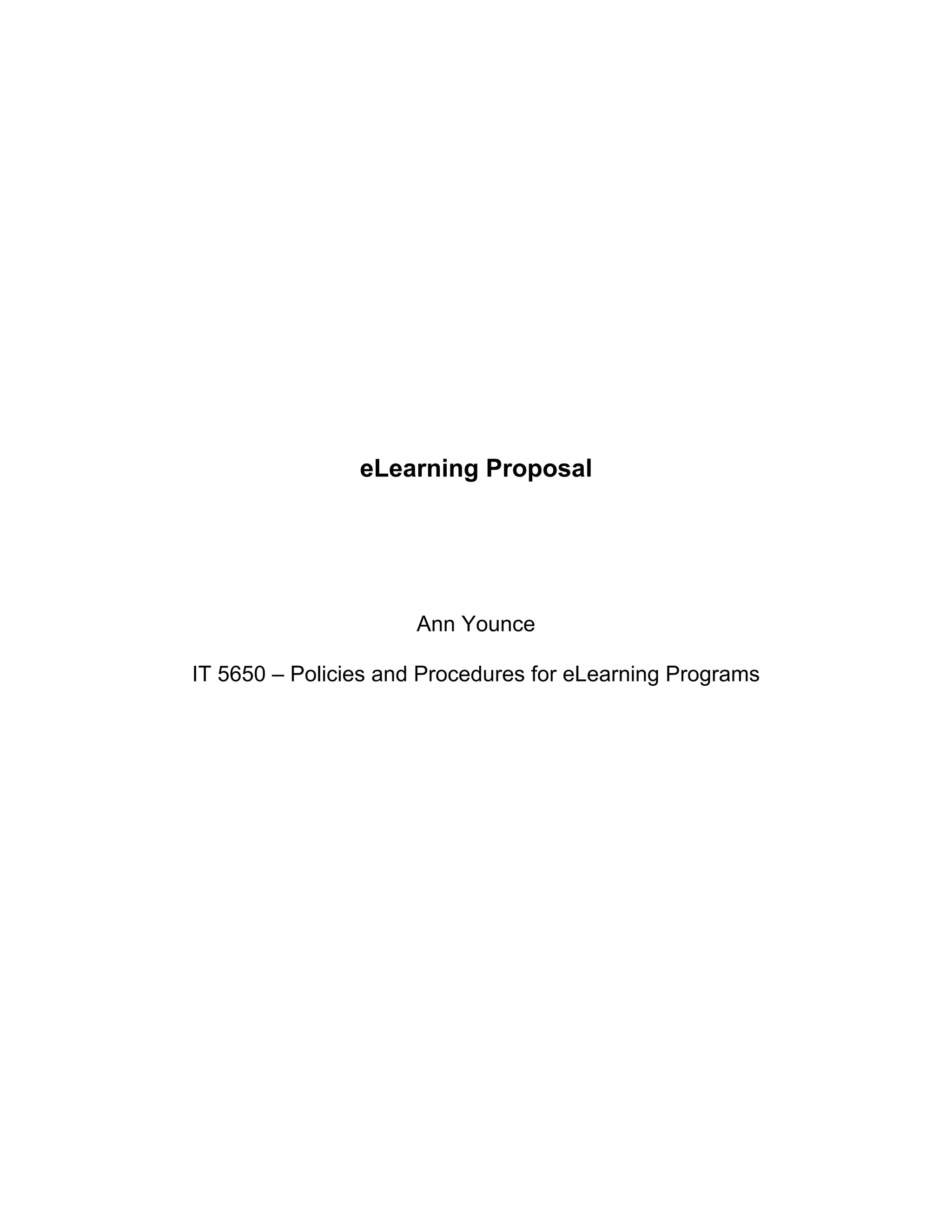 eLearning Proposal | PDF