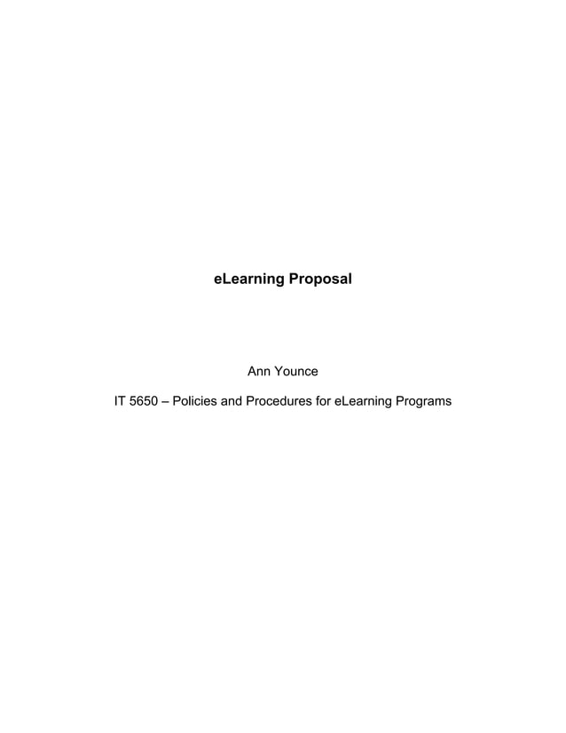eLearning Proposal | PDF | Professional School | Postgraduate Education
