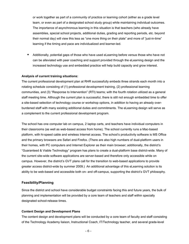 eLearning Proposal | PDF | Professional School | Postgraduate Education