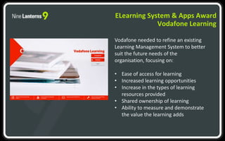 ELearning Excellence awards - Vodafone Learning - Nine Lanterns | PPT