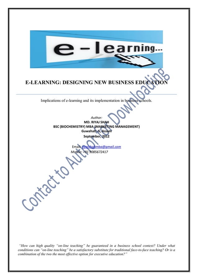Research paper on E learning | PDF