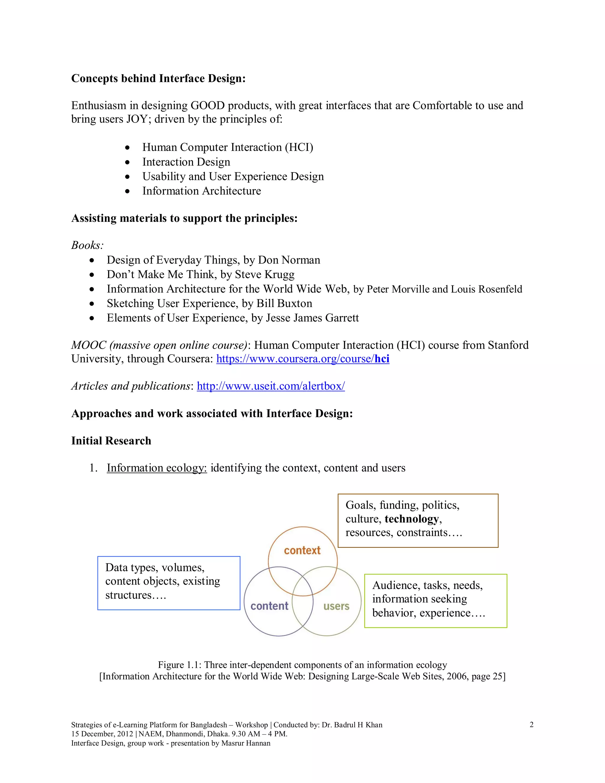 A2I - E-learning Workshop - Conducted by Dr. Badrul Khan - Interface ...