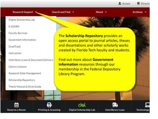 E-LEARN: The Evans Library Website | PPT