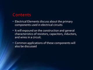 Elec01 electrical elements | PPT