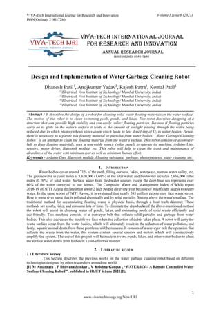 Design and Implementation of Water Garbage Cleaning Robot | PDF