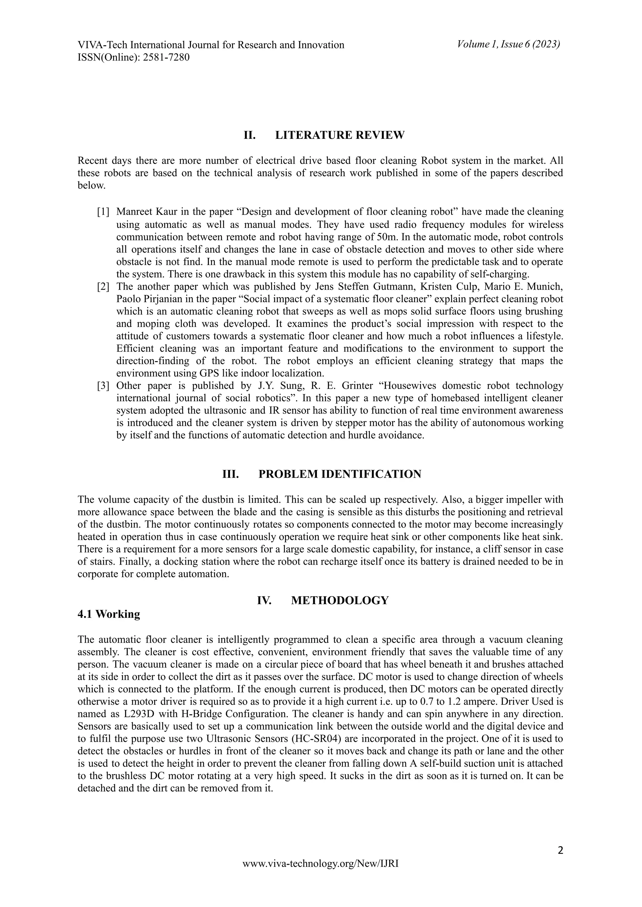 Electrical Drive Based Floor Cleaning Robot | PDF