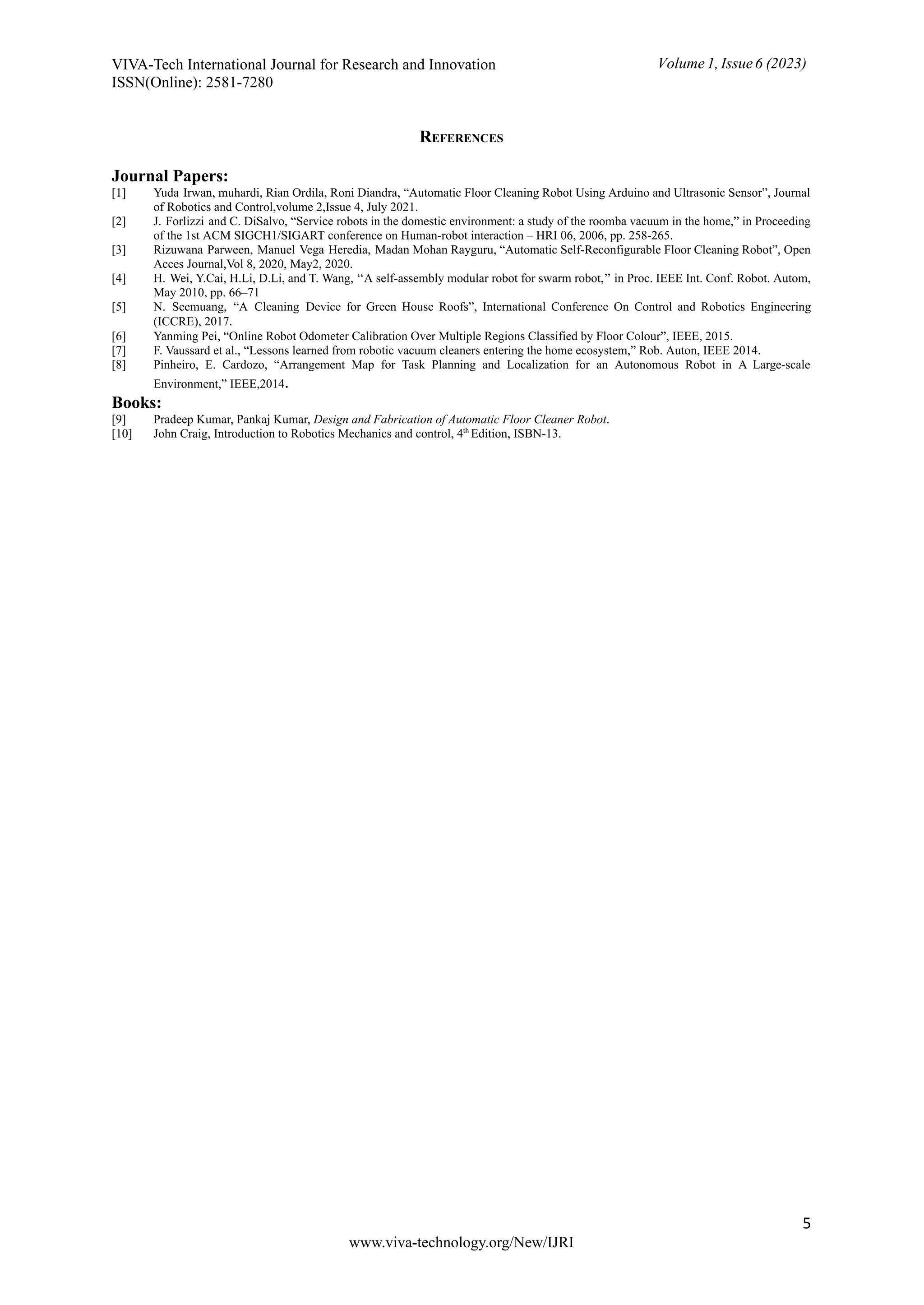 Electrical Drive Based Floor Cleaning Robot | PDF