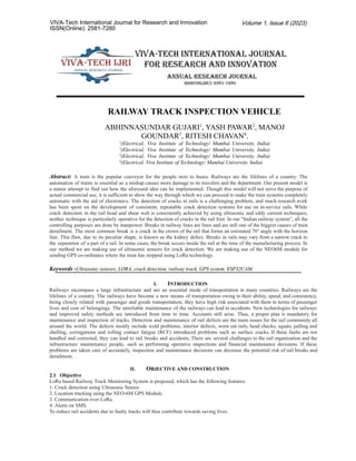 TOPIC: RAILWAY TRACK INSPECTION VEHICLES | PDF | Rail Travel | Travel Type