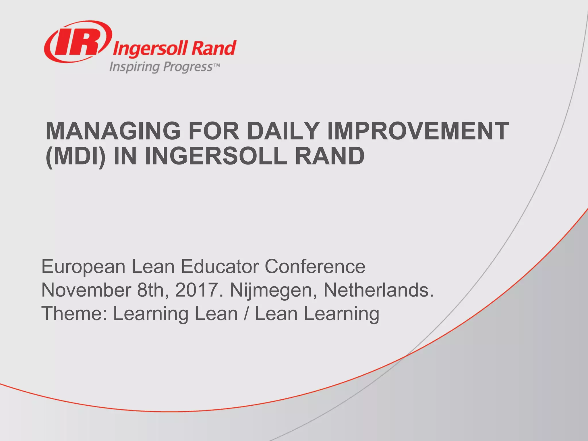 ELEC2017 2.4 m. pyne - managing for daily improvement (mdi) | PDF