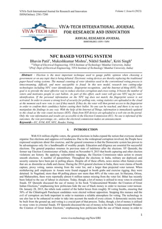 NFC BASED VOTING SYSTEM with Electronic voting devices | PDF