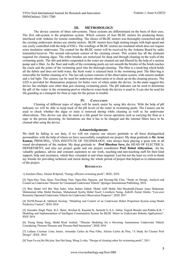 Multipurpose Swimming Pool Cleaning Device for Observation, Cleaning ...