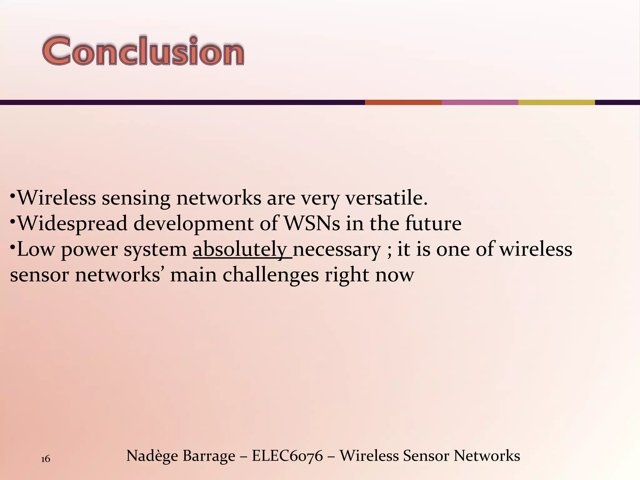 Elec6076 wireless sensor networks | PPT | Internet of Things | Internet