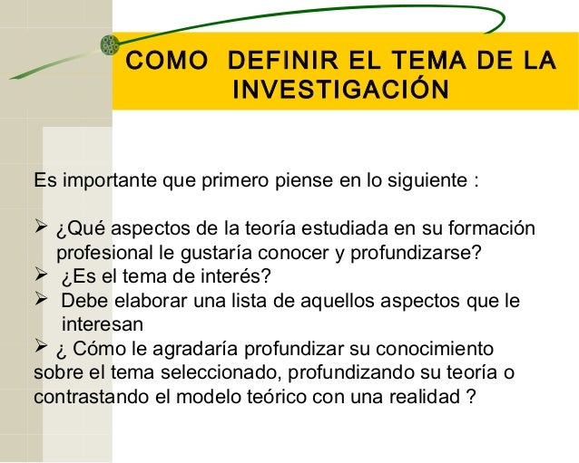 Como Delimitar Un Tema De Investigacion - slingo