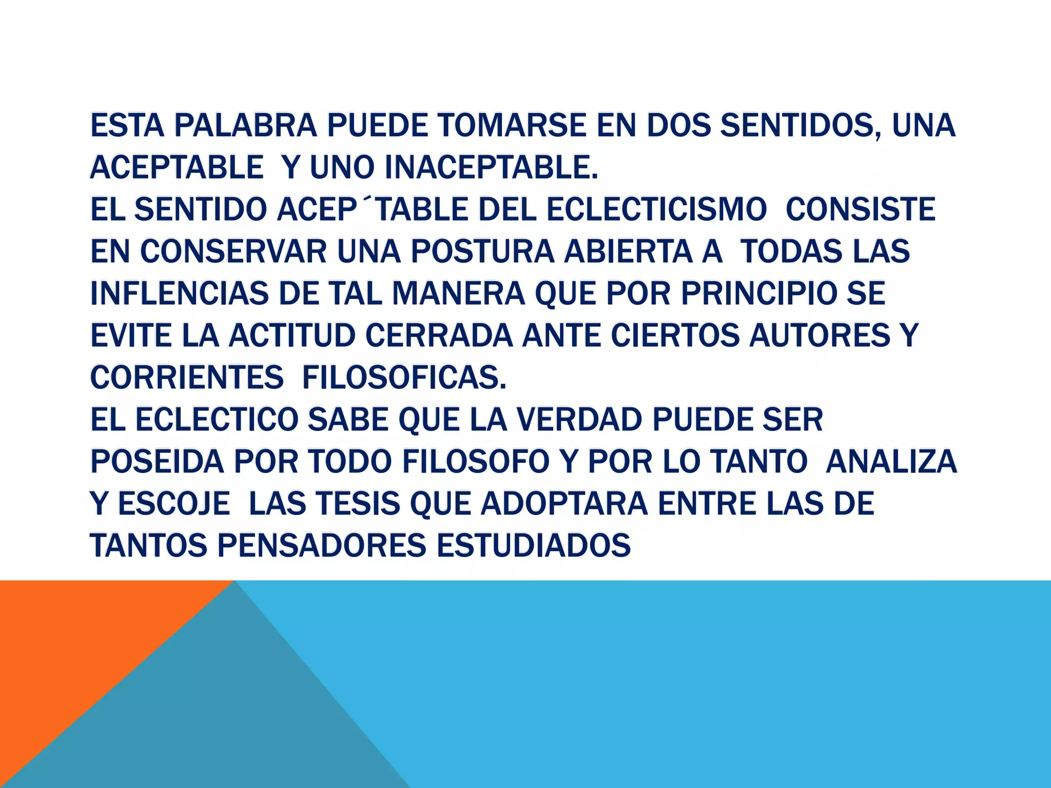 El eclecticismo | PPT