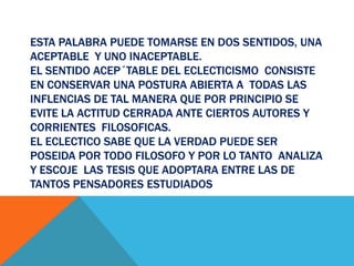 El eclecticismo | PPTX