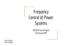 Frequency Control of Power Systems | PPTX