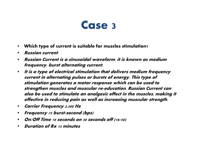 ELECTRO THERAPY CURRENT USE IN CLINICAL CASES | PPTX