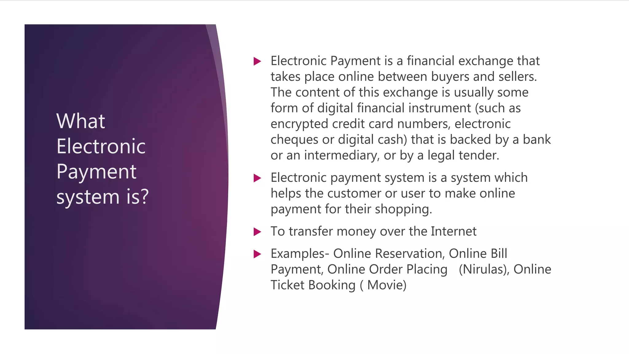 Elecrtonic payment system | PPT