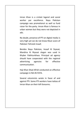 General Elections 2013 - Advertising & PR | DOC | Elections | Politics