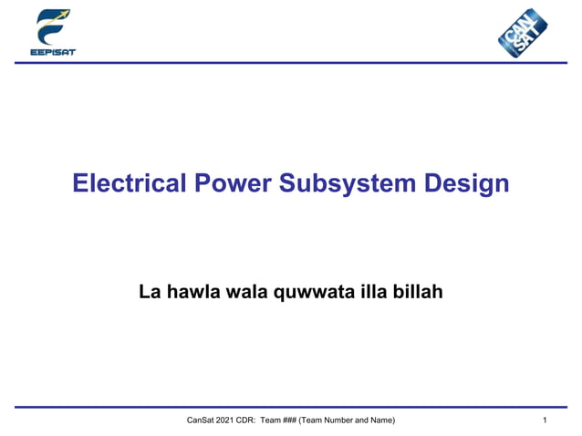 Electical Power Subsystem _CDR.pptx