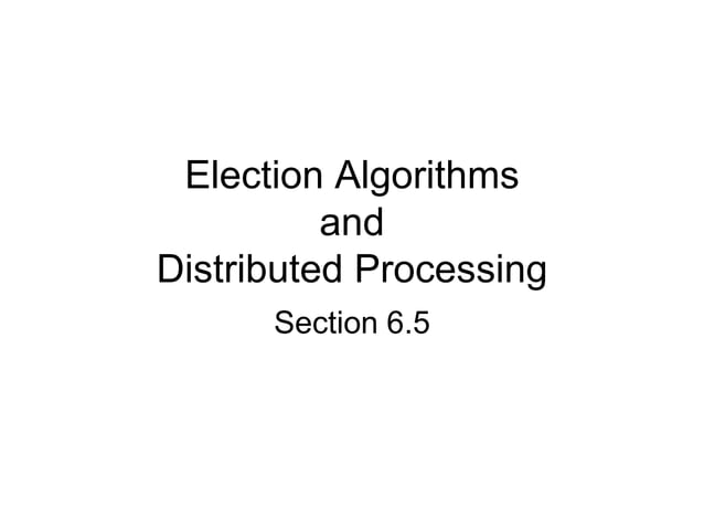 Election algorithms | PPSX