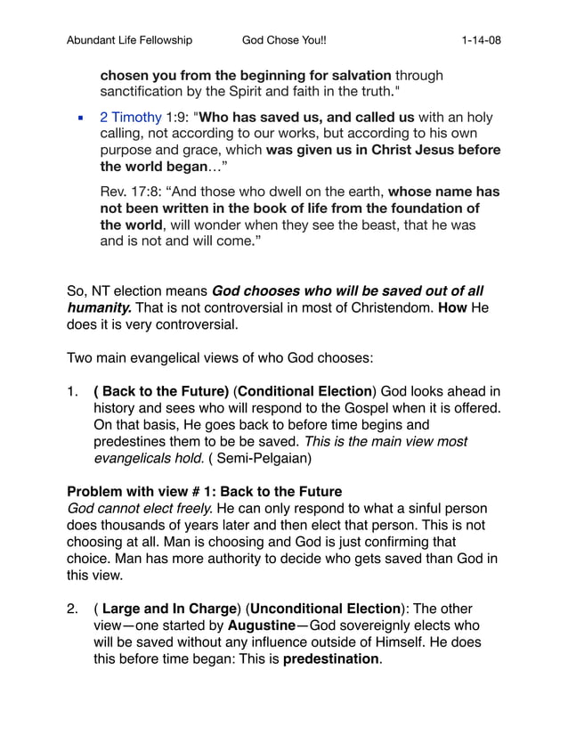 God Chose You! | PDF | Christianity | Religion & Spirituality