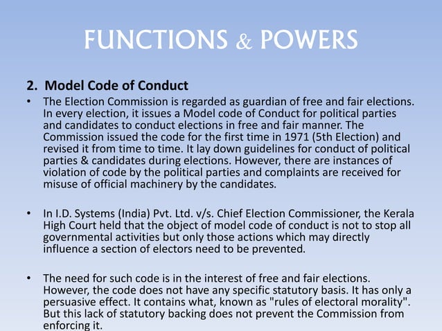 Election commision India | PPTX | Elections | Politics