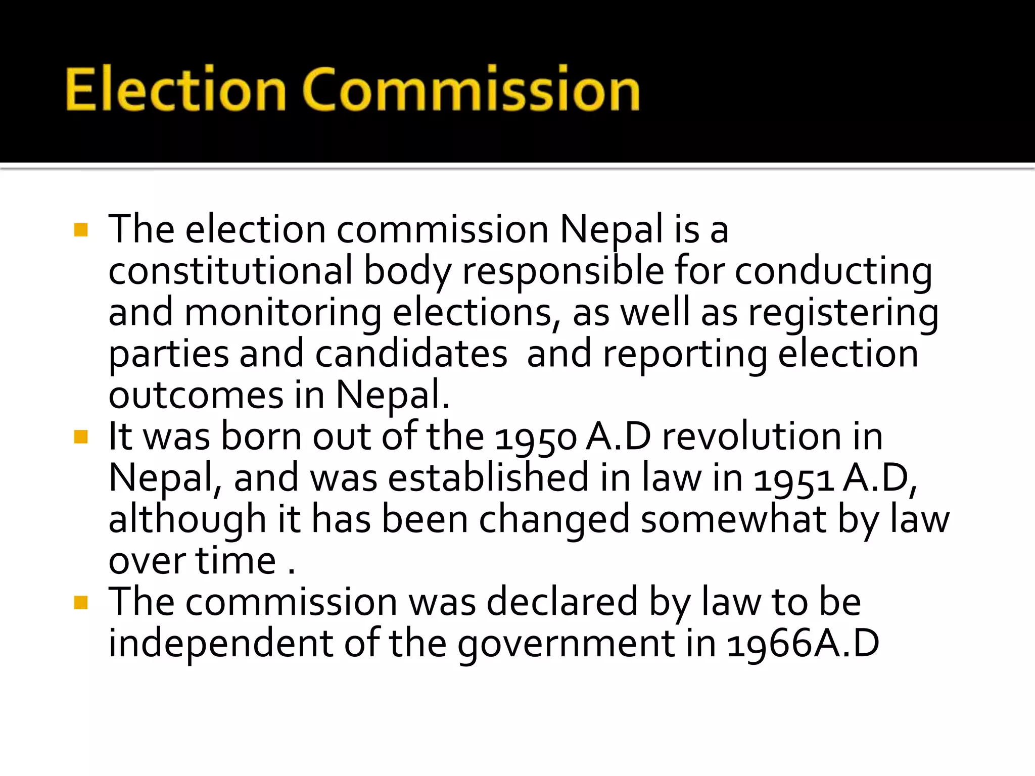 Election commission of Nepal | PPTX