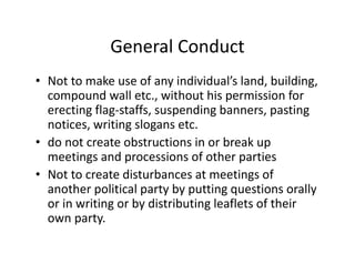 Election commission model code of conduct | PDF